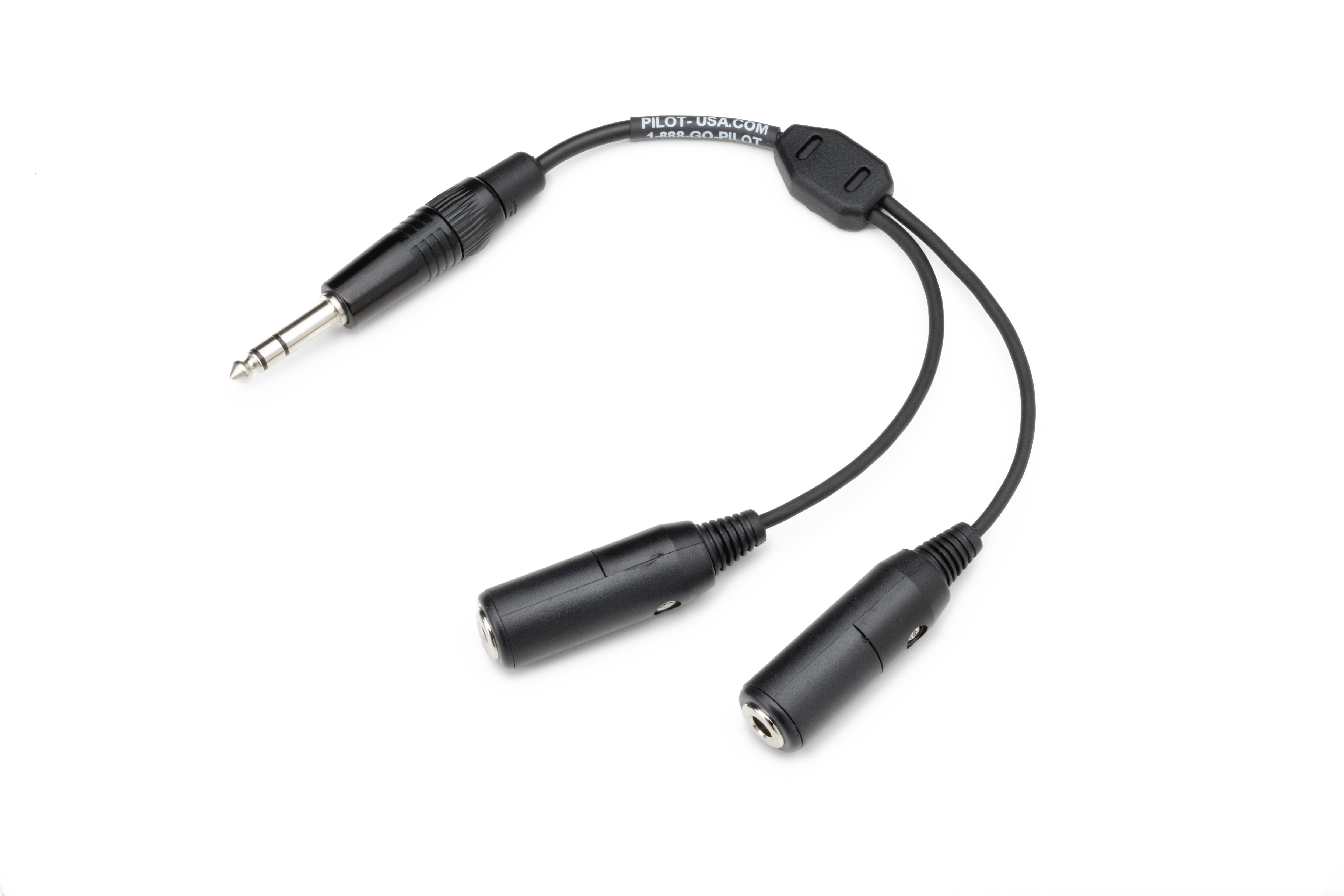 Pilot Communications - GA (Twin Plugs) Headset Adapter to (.25) Single ...
