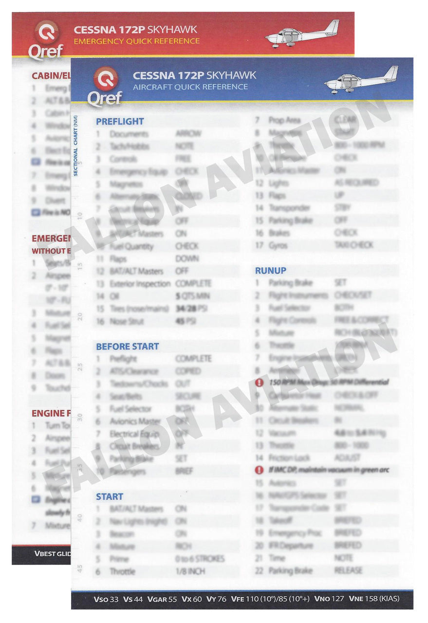 QRef - Cessna 172P - Checklist Card – Fallon Pilot Shop