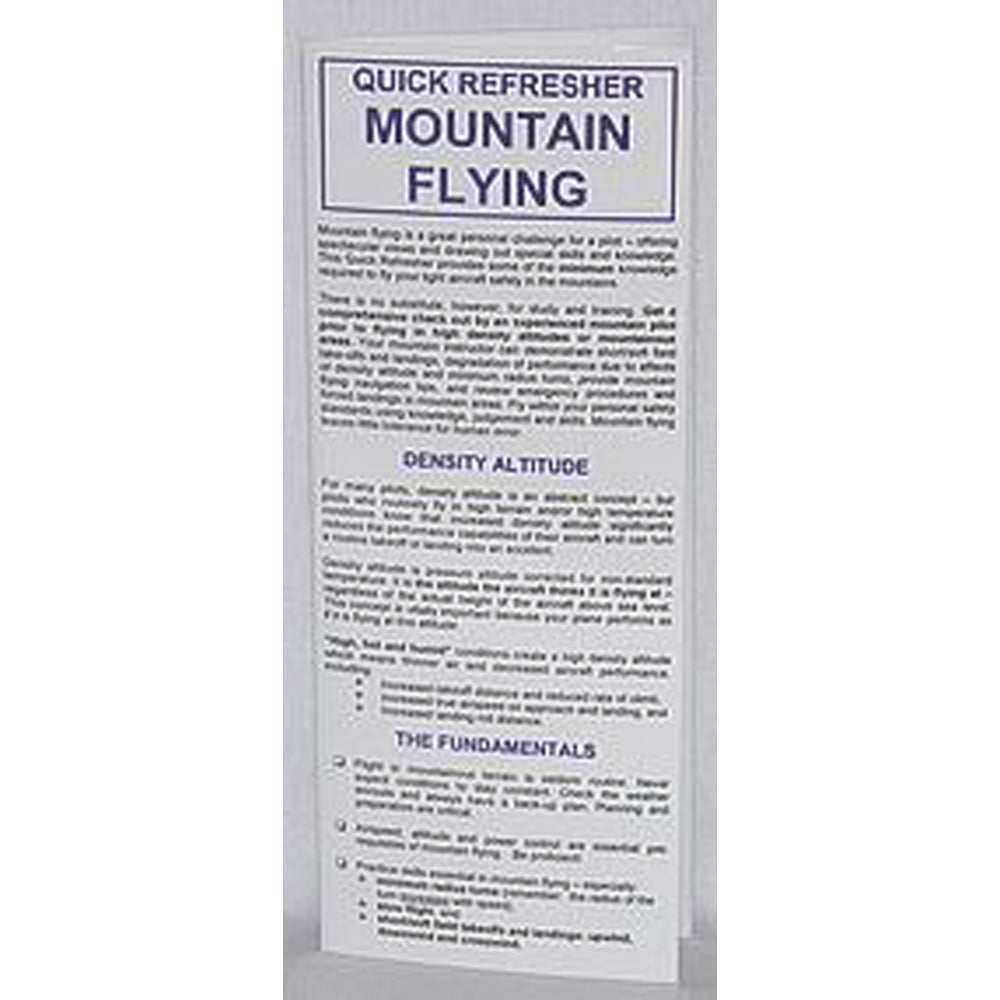 Mountain Flying Quick Refresher Card – Fallon Pilot Shop