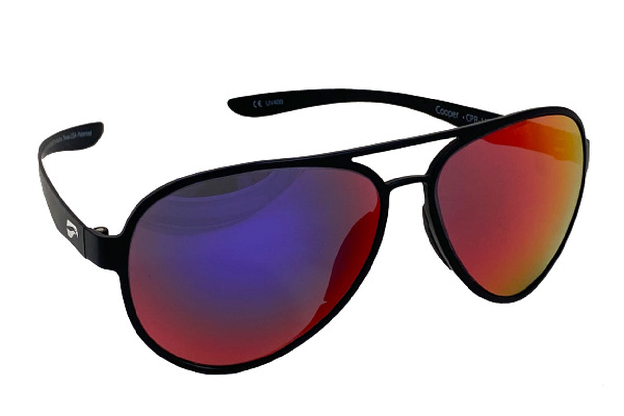 Flying Eyes Cooper Aviator - Matte Black - Mirrored Sunset – Fallon ...