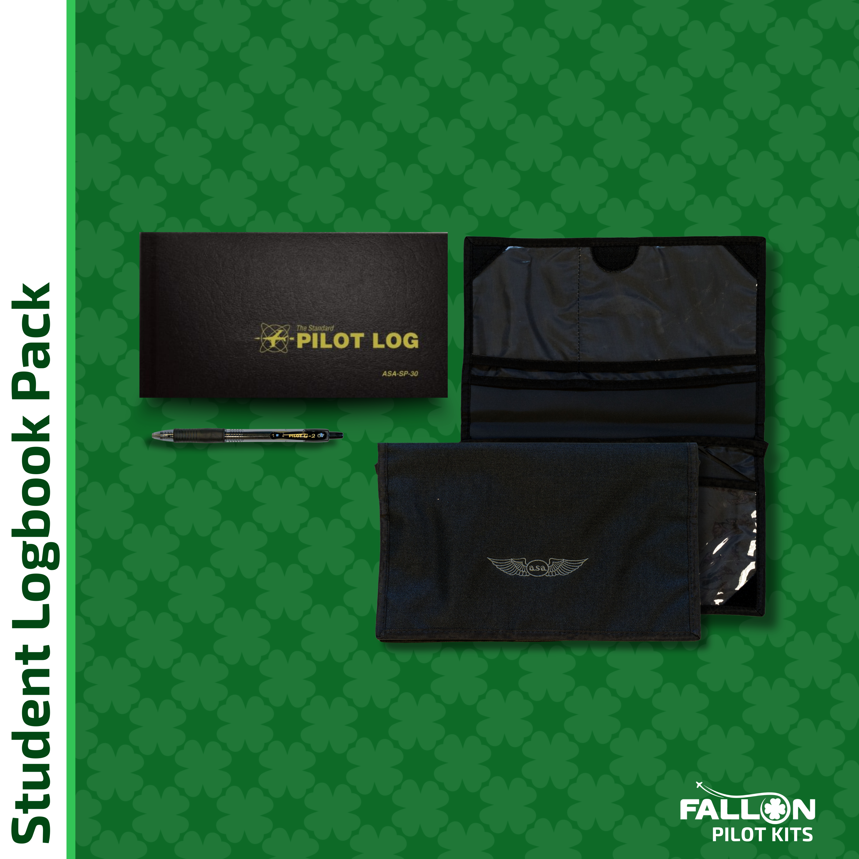 Student Pilot Logbook Pack – ASA Logbook, Case & Pens – Fallon Pilot Shop